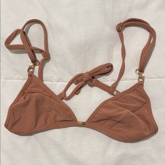 Gooseberry | Swim | Gooseberry Seaside Mauve Ribbed Triangle Bikini Top ...
